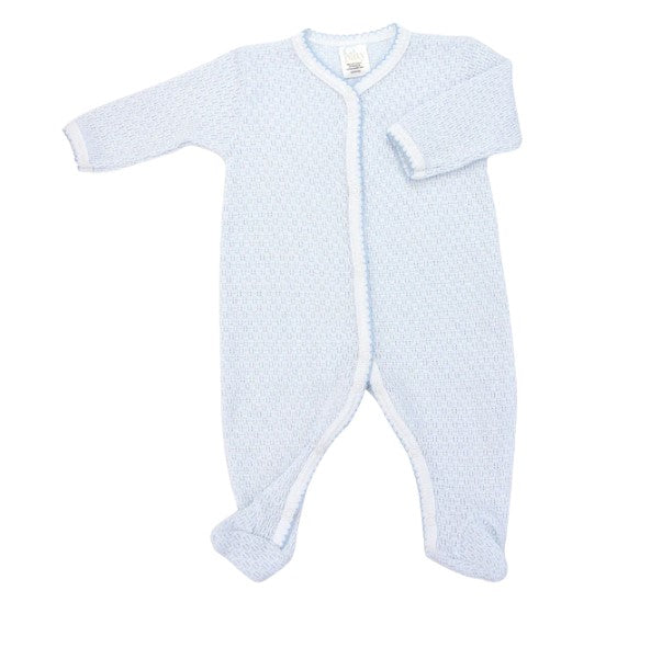 Paty Blue Knit Footie – Fairway Embroidery